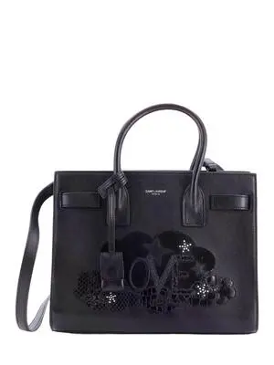 Saint Laurent Sac De Jour Bag Patchwork Leather Baby Tote Bag - Black
