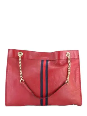 Gucci Gucci Rajah Chain Leather Large Tote Bag Red