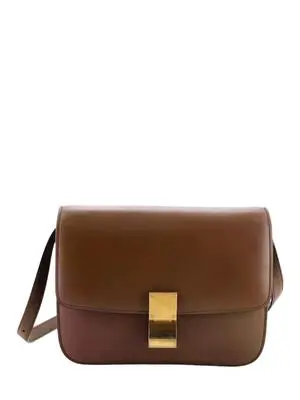 Celine Classic Box Bag Smooth Leather Medium Crossbody Bag - Brown