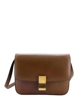 Celine Classic Box Bag Smooth Leather Medium Crossbody Bag - Brown