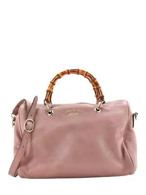 Gucci Bamboo Shopper Leather Medium Satchel Bag - Pink