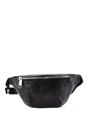 Gucci Gg Embossed Perforated Leather Belt Bag - Black