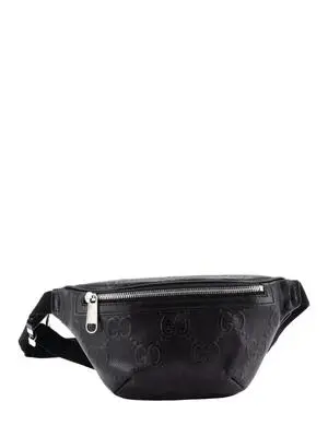 Gucci Gg Embossed Perforated Leather Belt Bag - Black