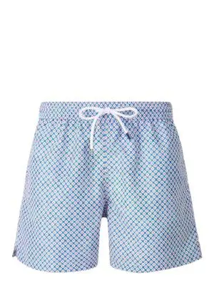Fedeli Drawstring Swim Shorts - Blue