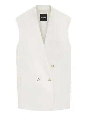 BOSS Double-breasted Sleeveless Waistcoat - Neutrals