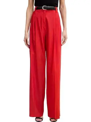 Marella Pleated Palazzo Pants - Red