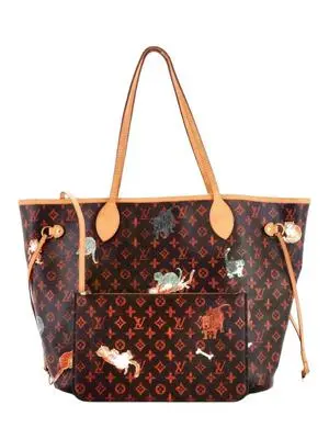 LOUIS VUITTON Neverfull Mm Limited Edition Grace Coddington Catogram Canvas Tote Bag - Brown