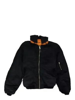 Vetements Split Design Hooded Bomber Jacket - Black