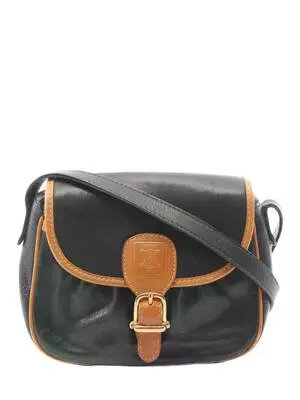 Celine Macadam Buckle Shoulder Bag - Black