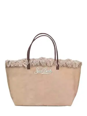 MC2 SAINT BARTH Fringed Logo-embroidered Tote Bag - Neutrals