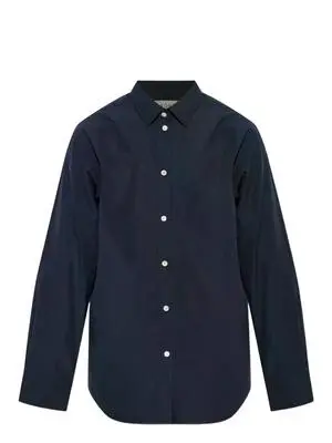 RÓHE Cotton Chest Pocket Shirt - Blue