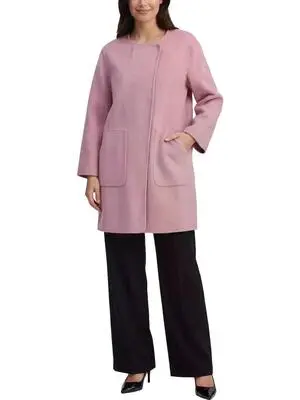 CARACTÈRE Caractère Collarless Patch-Pocket Coat