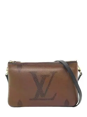 LOUIS VUITTON Louis Vuitton 2021 Monogram Giant Reverse Double Zip Shoulder Bag Brown