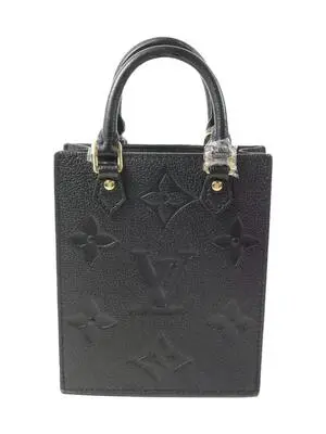 LOUIS VUITTON Monogram Empreinte Petit Sac Plat Tote Bag - Black