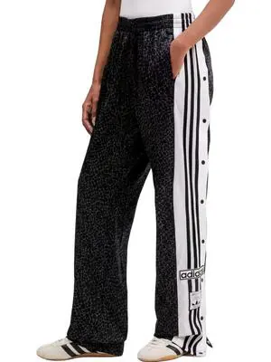 Adidas Adidas Leopard Print Track Pants With Side Snap Buttons Black