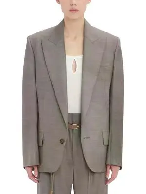 Victoria Beckham Sculptural Sleeve Blazer - Grey