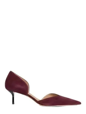 Victoria Beckham Burgundy Suede D'orsay Pumps - Red