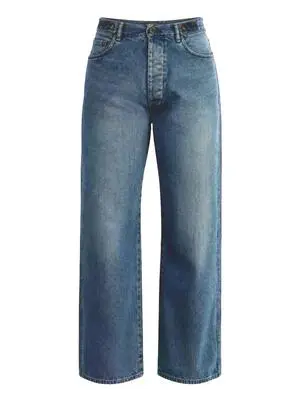Chimala Adjustable Waist Faded Jeans - Blue