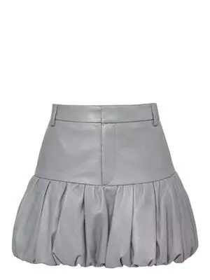 Dsquared2 Leather Bubble-hem Mini Skirt - Grey