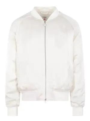 Casablanca Hotel Emblem Logo-embroidered Bomber Jacket - White