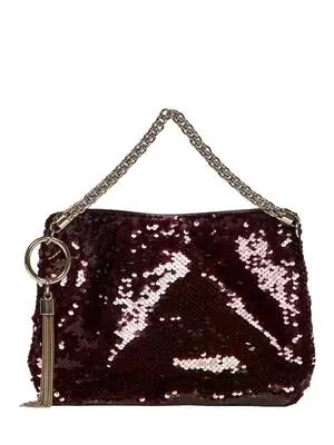 JIMMY CHOO Callie Sequin Embellished Tote Bag - Red