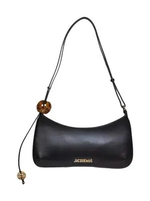 Jacquemus Bisou Perle Logo-plaque Shoulder Bag - Black