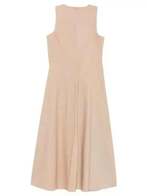 VICOLO Sleeveless Midi Dress With Side Slits - Neutrals