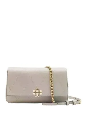 Tory Burch Charlie Leather Shoulder Bag - Neutrals
