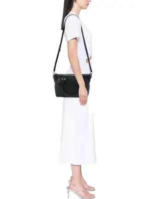 Gucci Calfskin Gg Charm Satchel - Black