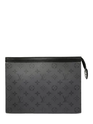 LOUIS VUITTON Monogram Eclipse Reverse Pochette Voyage Mm Clutch Bag - Grey