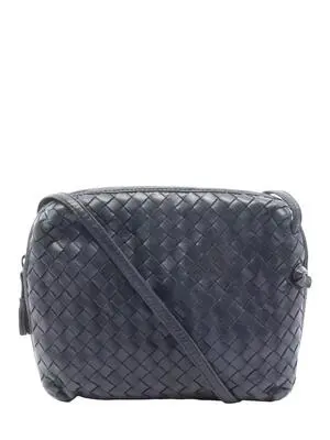 Bottega Veneta Nappa Intrecciato Nodini Crossbody Bag - Blue