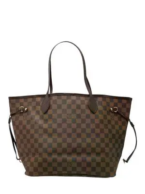 LOUIS VUITTON Louis Vuitton Damier Ebene Neverfull MM Tote Bag Brown