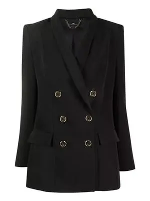 Elisabetta Franchi Double-breasted Tailored Blazer - Black
