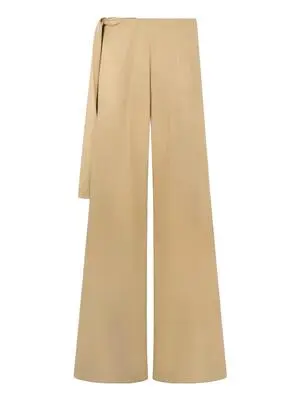 Alberta Ferretti Draped Flared Trousers - Neutrals
