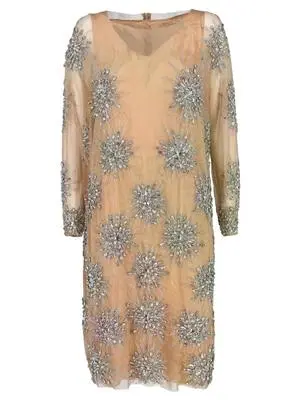 UEL CAMILO Embellished Star Motif Mini Dress - Neutrals