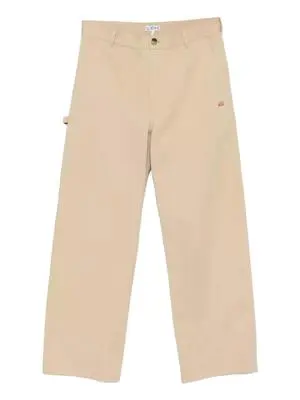 Loewe Logo Embroidered Twill Trousers - Neutrals