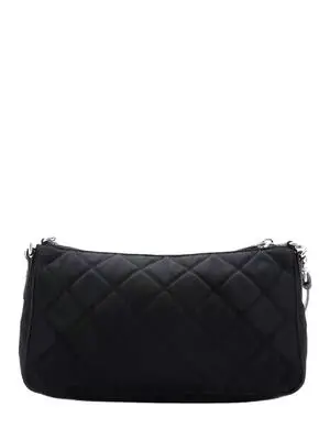 Prada Quilted Tessuto Chain Zip Shoulder Bag - Black