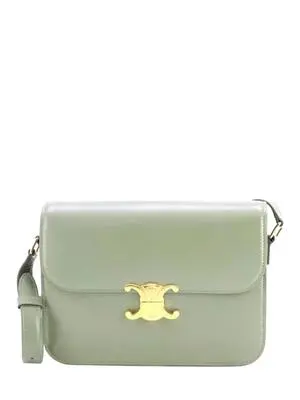 Celine Triomphe Shoulder Bag In Smooth Calfskin - Green