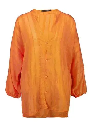 VIX PAULA HERMANNY Yana Vertical-stripe Blouse - Orange