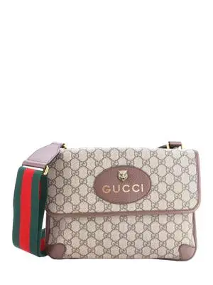 Gucci Gg Coated Canvas Medium Flap Messenger Bag - Brown