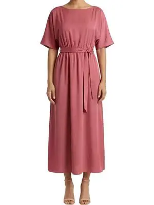 Max Mara Belted Maxi Dress - Pink