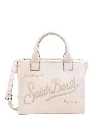 MC2 SAINT BARTH MC2 Saint Barth Medium Vanity Leather Tote Bag Neutrals