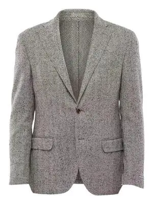 Corneliani Herringbone Single-breasted Blazer - Grey