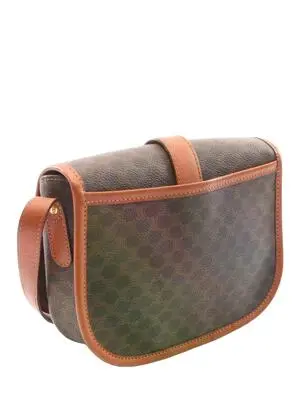 Celine Macadam Monogram Canvas And Leather Shoulder Bag - Brown
