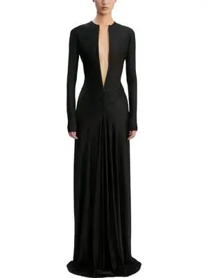 Victoria Beckham Cut-out Gathered Gown - Black