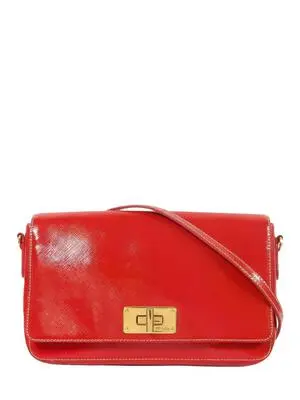 Prada Saffiano Vernice Cross Body Bag - Red