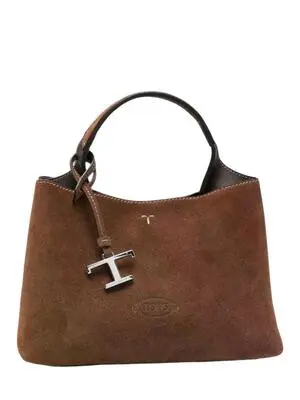 TOD'S Micro Suede Tote Bag - Brown