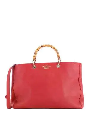 Gucci Bamboo Shopper Large Tote Bag - Red