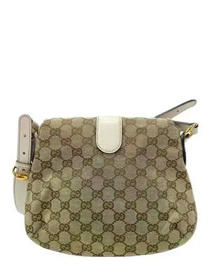 Gucci Horsebit Gg Canvas Shoulder Bag - Neutrals