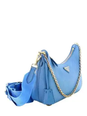 Prada Re-edition 2005 Saffiano Leather Shoulder Bag - Blue